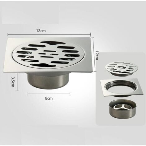 12x12 cm masonry drain with horizontal outlet and chrome-plated ...