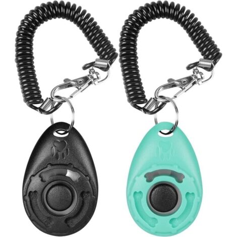 2-Pack Dog Clicker, Dog Clicker with Rubber Band and Large Button ...