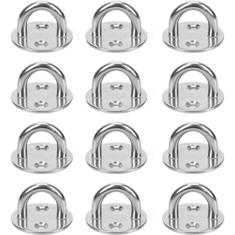 12pcs M5 Stainless Steel Eye Plates, Anchor Eye Plate Hooks, Ceiling ...