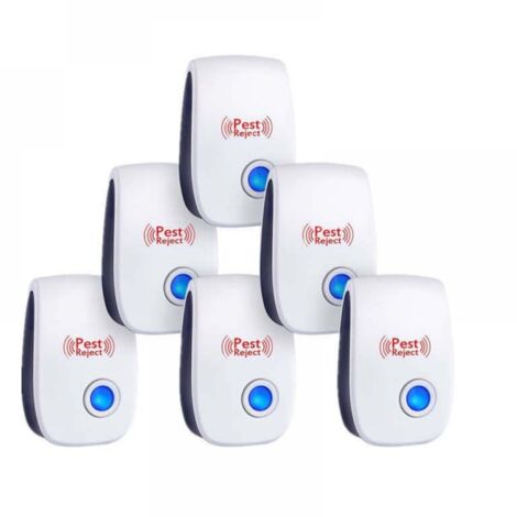 6-Pack Ultrasonic Indoor Pest Repeller, Anti-Mosquito/Mice/Cockroach ...