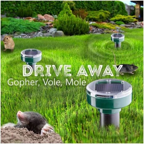 4 Pack Solar Mole Repellent, Ultrasonic Pest Repeller - Mole Control ...