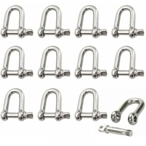 12pcs M4 stainless steel shackle, stainless steel lifting shackle chain ...