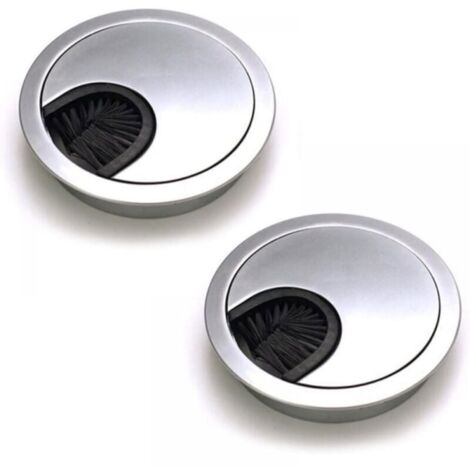 2 round, flush cable ducts, cable management for the desk - 50 mm ...