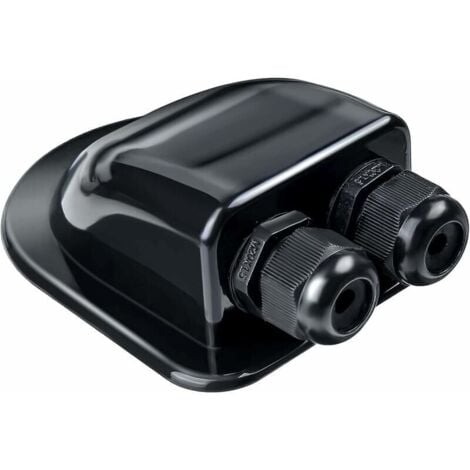Black 2-Way Solar Cable Entry Gland - Waterproof Solar Roof Cable Entry ...