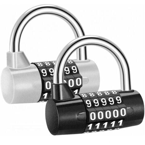 Padlock, code lock, 5-digit lock, 2-part code lock, combination lock YMYNY