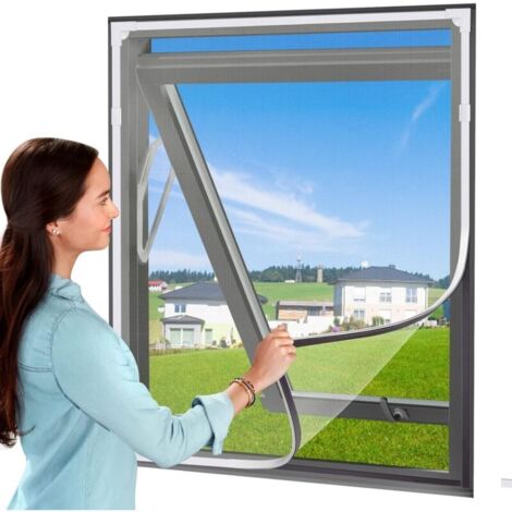 YMYNY Adjustable Magnetic Fly Screen, Fiberglass, 120 x 110 cm, White ...
