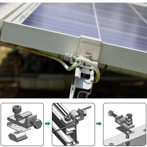 Standard Solar Module Grounding Clamps, Solar Mounting System Fixing ...