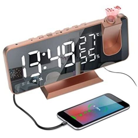 Ceiling Projection Alarm Clock, Digital Mirror Screen Projector Clock ...