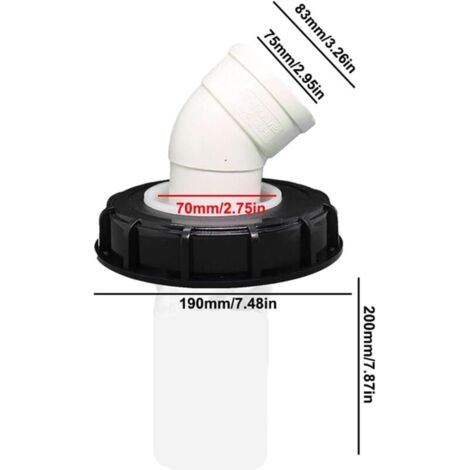 45° IBC Tank Cap with Washable Nylon Filter for 1000L IBC Rainwater ...