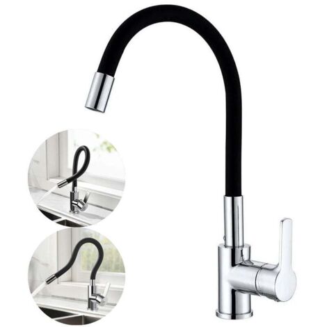 Flexible Kitchen Faucet with High Swivel Spout, Flexible Sink Mixer Tap ...