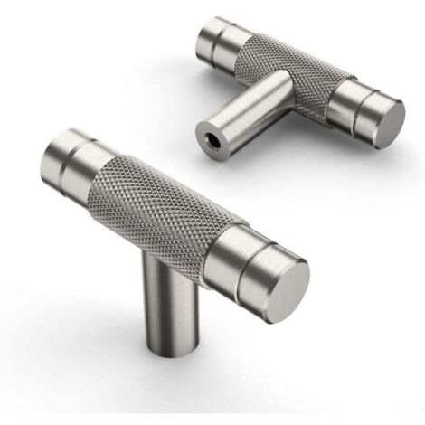 Pack of 10 T-shaped cabinet knobs silver door knobs for cabinets ...