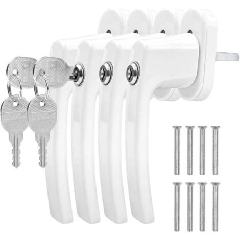4-piece aluminum window handle with key, lockable window handle for ...