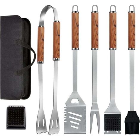 7-in-1 Grill Utensils Set, Extra Thick Stainless Steel Grill Utensils ...
