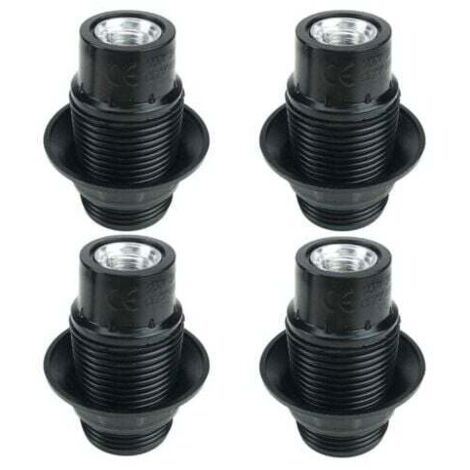 Black E14 lamp holder, 4 pieces E14 socket, E14 lamp holder, solid lamp ...