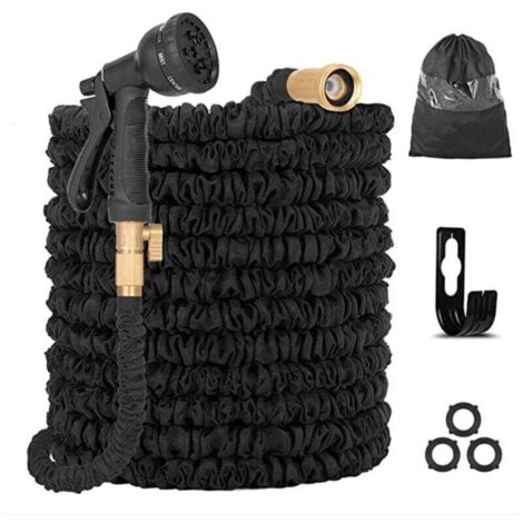 MUMU 30m Expandable Garden Hose with 8 Function Spray Gun, Expandable ...