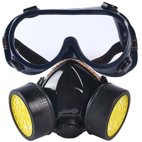 Reusable Respirator Mask, Double Filtration Toxic Vapor Protection Mask ...