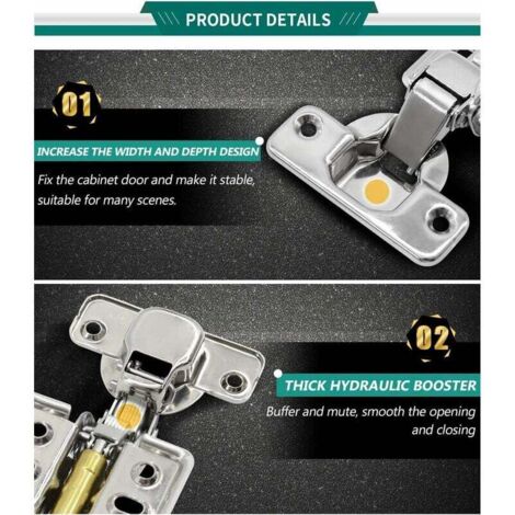 Cabinet Hinges 95 Degree Opening Angle Damper Soft Close Buffer ...