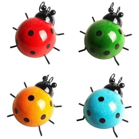 4-Piece Metal Ladybug Decor, Metal Ladybug Wall Decor, Ladybug Wall Art ...