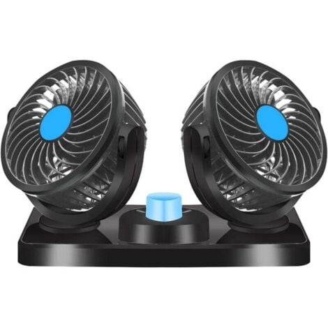 12V Dual Head Fan, Electric Dual Head Cooling Fan, 360° Rotation, 2 ...