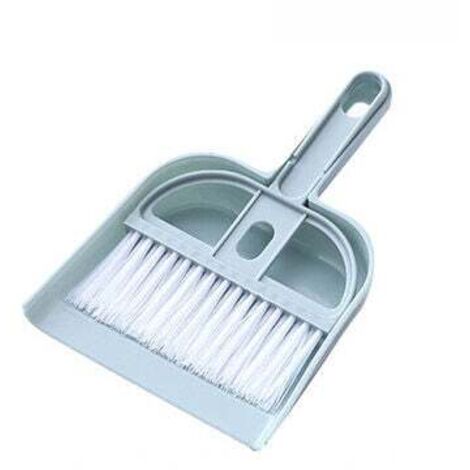 (Blue) Small Broom and Dustpan for Home, Mini Dustpans with Brush Set MUMU
