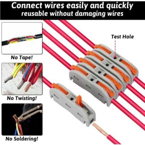 30 Pieces Quick Electrical Connectors with Lever, Automatic Connection ...