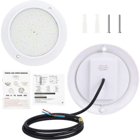 LED Pool Spotlight Par56, 18W 6000K Resin Filled Pool Light, Ultra-Slim IP68 PC Underwater LED ...