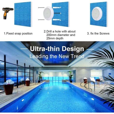 LED Pool Spotlight Par56, 18W 6000K Resin Filled Pool Light, Ultra-Slim IP68 PC Underwater LED ...