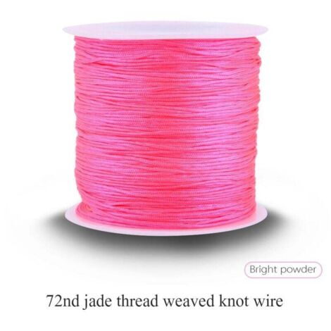 100m x 0.8mm Chinese Rattail Nylon Macrame Cord, Shiny Pink MUMU