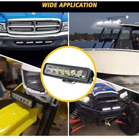 Pcs LED Headlight, 6 Inch 18W Spotlight LED Bar 12v for Motorcycle Car ...