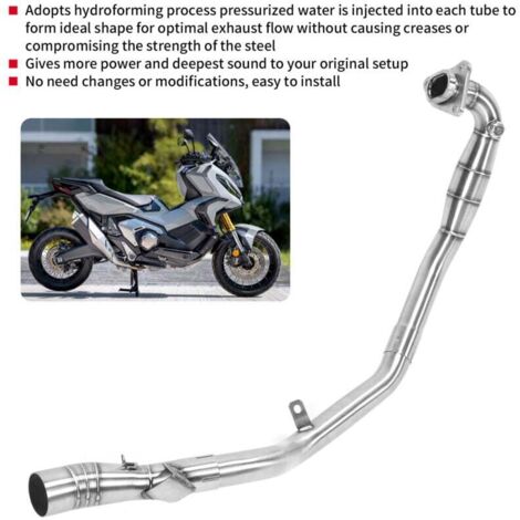 Motorcycle Exhaust Front Pipe, 304 Stainless Steel Header Split Kit For ...