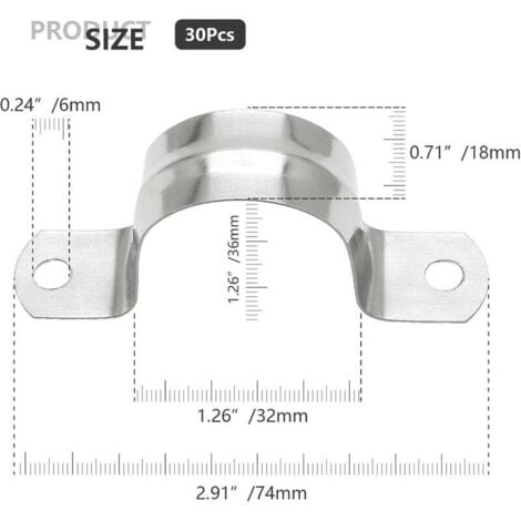 Stainless Steel U Type Hose Clamp, Semi-Circular Air Water Pipe Clamp ...