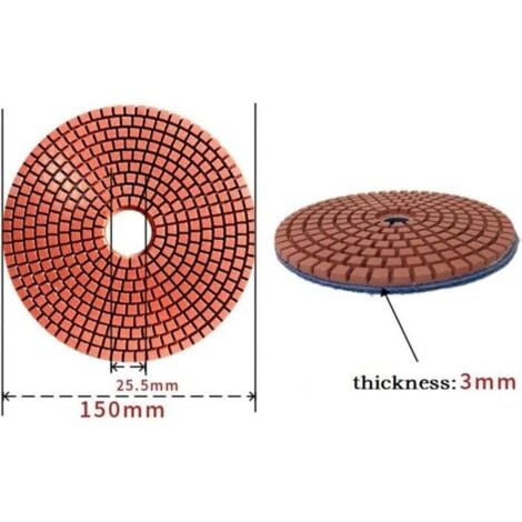 Inch 150mm Wet/Dry Diamond Polishing Pads Flexible Grinding Discs For ...