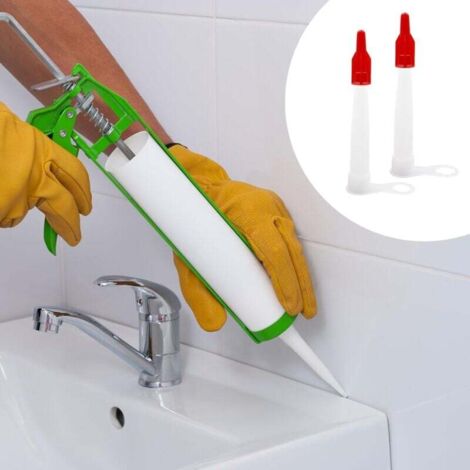 15 Pieces Caulk Nozzle Cap Set, Includes 15 Pack White Caulk Nozzles ...