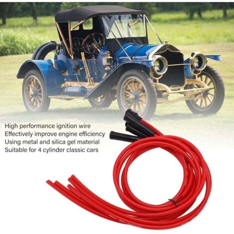 Car Ignition Wire, 1M High Performance Red Silicone Spark Plug Ignition ...