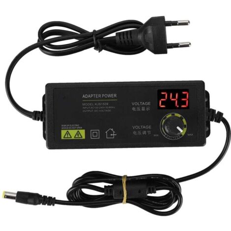 Adjustable Power Adapter, 9-24V Anti-interference Universal Power Adapter, LED Display 3A/9-24V ...