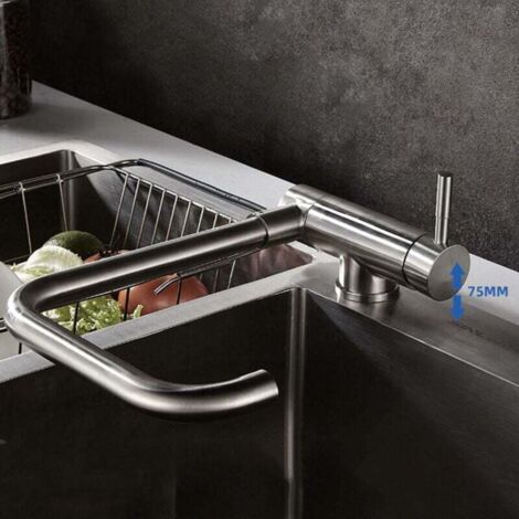 Foldable Kitchen Sink Mixer Tap, 1 Hole Kitchen Mixer Tap, Swivel Spout ...