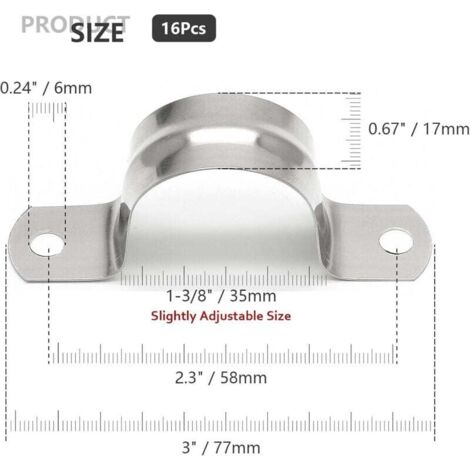 Stainless Steel U Type Hose Clamp, Semi-Circular Air Water Pipe Clamp ...