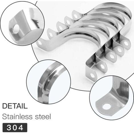 Stainless Steel U Type Hose Clamp, Semi-Circular Air Water Pipe Clamp ...