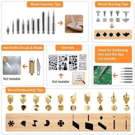 60W Wood Burning Kit Professional Wood Burning Pen Tool Wood Burner for ...