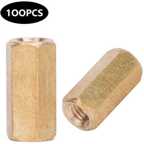 Brass Spacer Coupling M3 Hexagonal 100 Pieces M3 x 10 MUMU