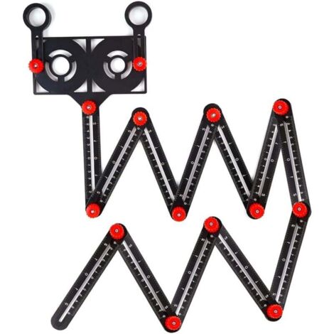 Multi Angle Measuring Ruler With Positioning Hole 12 Sides Adjustable