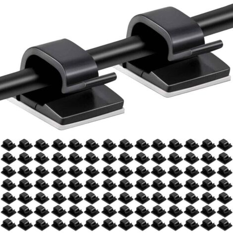 FLITI 100pcs Self Adhesive Cable Clips Cable Management Plastic ...