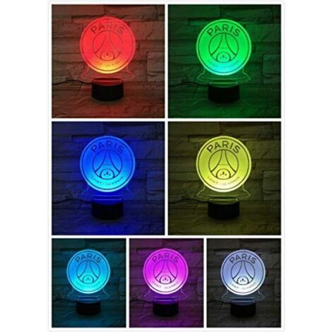 LED Night Light FC Paris Saint-Germain Football Club 3D Illusion Kids ...