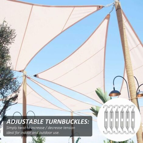 M5-Kabelspanner aus Edelstahl, 6-teilige Drahtseilspannhaken und -haken ...