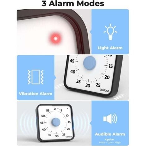 10 cm visueller Timer, 60-Minuten-Countdown-Timer mit großem Bildschirm ...