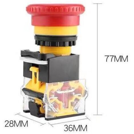 Not-Aus-Taster 22mm 1NO 1NC 500V 10A mit 40mm Pilzschloss FLITI