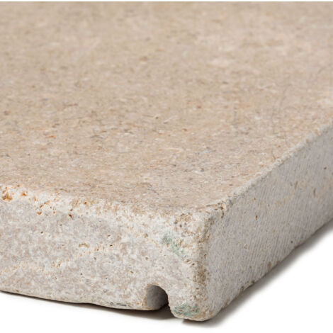 Couvertine de mur en pierre naturelle – 60x30x3 cm – Beige – Équipé de ...