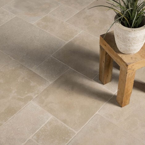 Carrelage Pierre Naturelle Atlas - Opus 4x1,5 cm - Beige Mix (vendu par ...