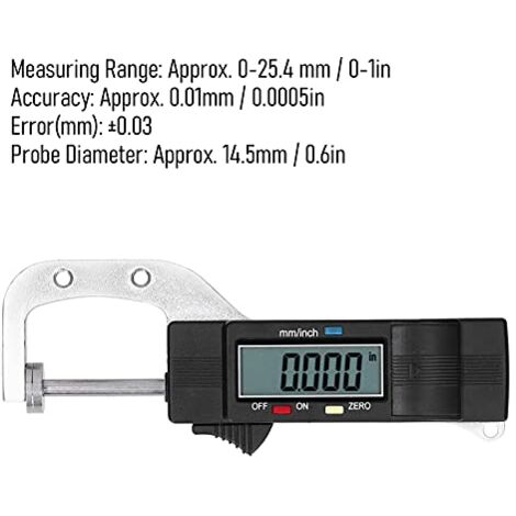 Jauge D'épaisseur, Jauge D'épaisseur 0-25 Mm Outil Manuel de Mesure ...