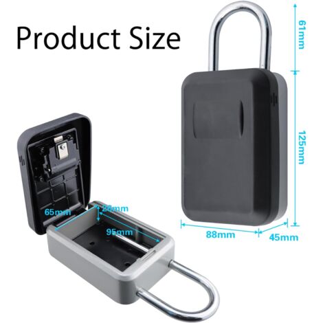 Cadenas à clé avec anse, boîte à code à combinaison à 4 chiffres pour ...